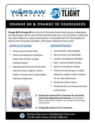 Orange 88 Degreaser - Warsaw Chemical
